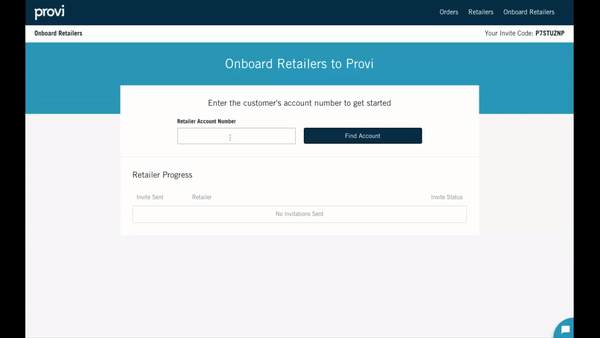 How do I create an account for my customer using the Onboard Retailer tool?