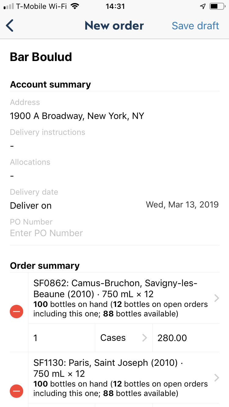 How to use SevenFifty's iOS Order Entry app