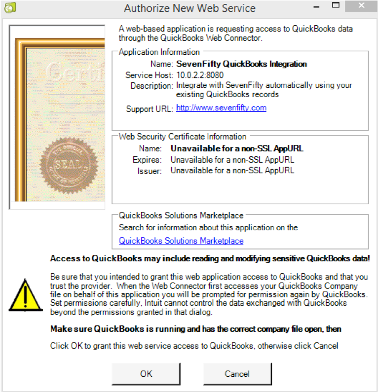 How to integrate with SevenFifty using the QuickBooks Web Connector?