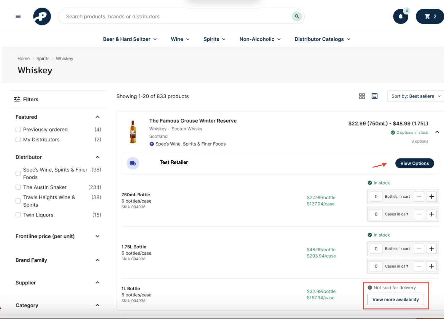 How do I place Spec's delivery and pick up orders on Provi?