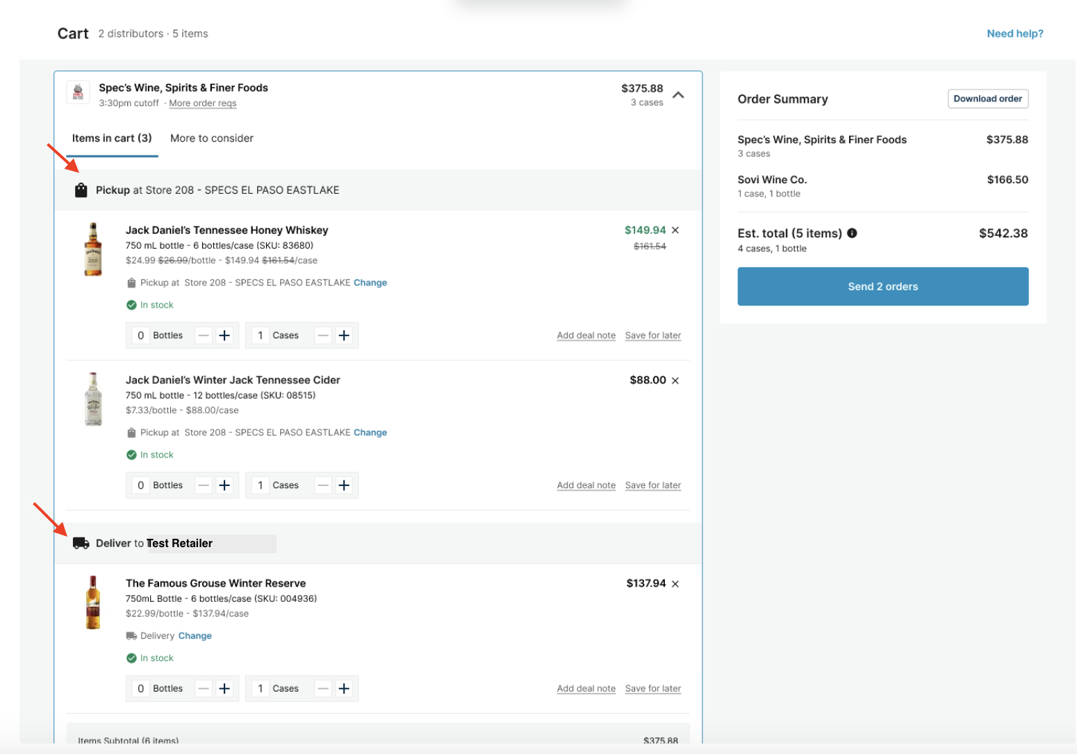 How do I place Spec's delivery and pick up orders on Provi?